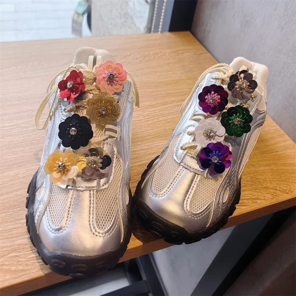 Flash Diamond Flower Shoe Charms: Handmade Beaded Decorative Shoe Laces ...