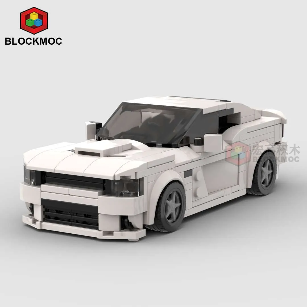 MOC Brick Dodge Challenger SRT Hellcat Racing Sports Car White Building ...
