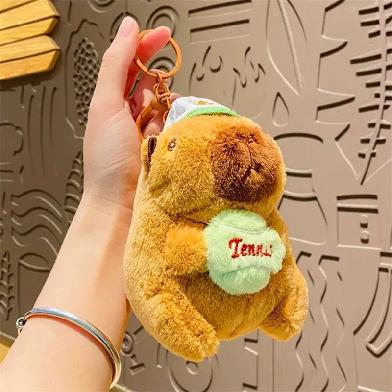 New Cartoon Capybara Sports Tennis Baseball Pendant Plush Toy Doll Bag ...