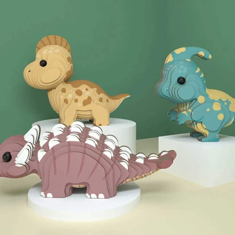 DIY Dinosaur Puzzle Crafts Set - 3D Paper Model Kit with Animal ...