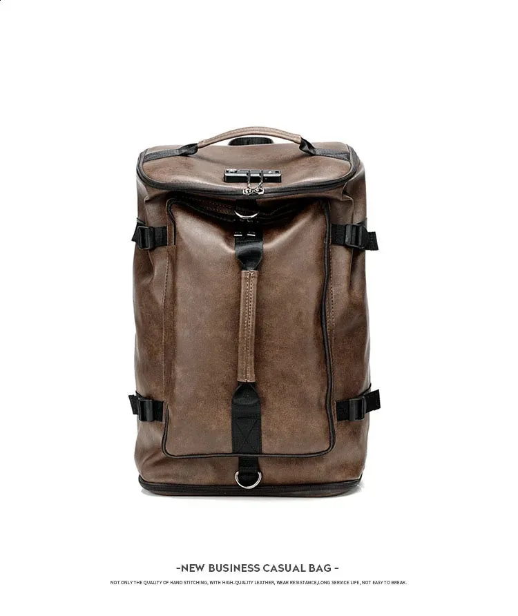Premium Waterproof Leather Backpack: Stylish Men's Bookbag - Shop Now ...