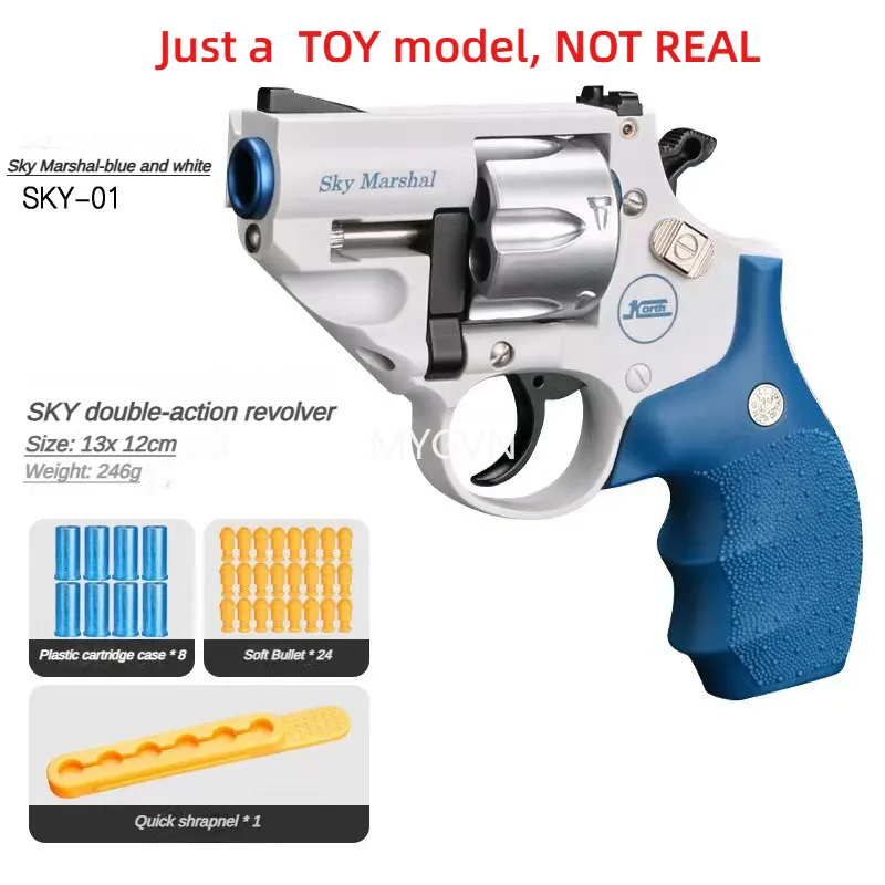Realistic Toy Revolver - 9mm Korth Sky Marshal Replica, Soft Bullet ...