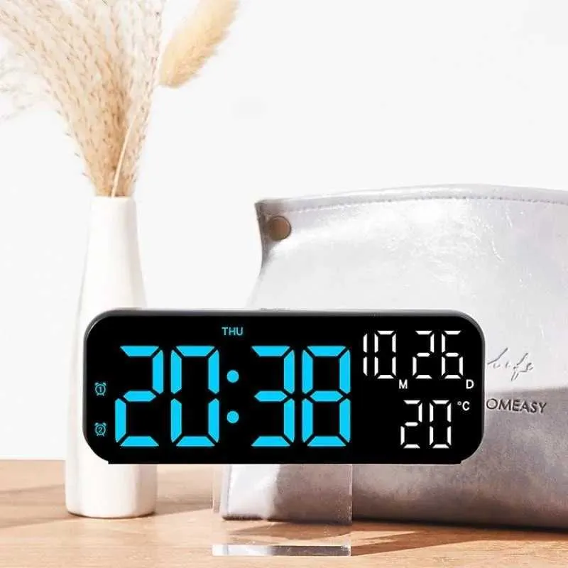 Digital Clock Date Time Display With LED Light, Adjustable Brightness ...