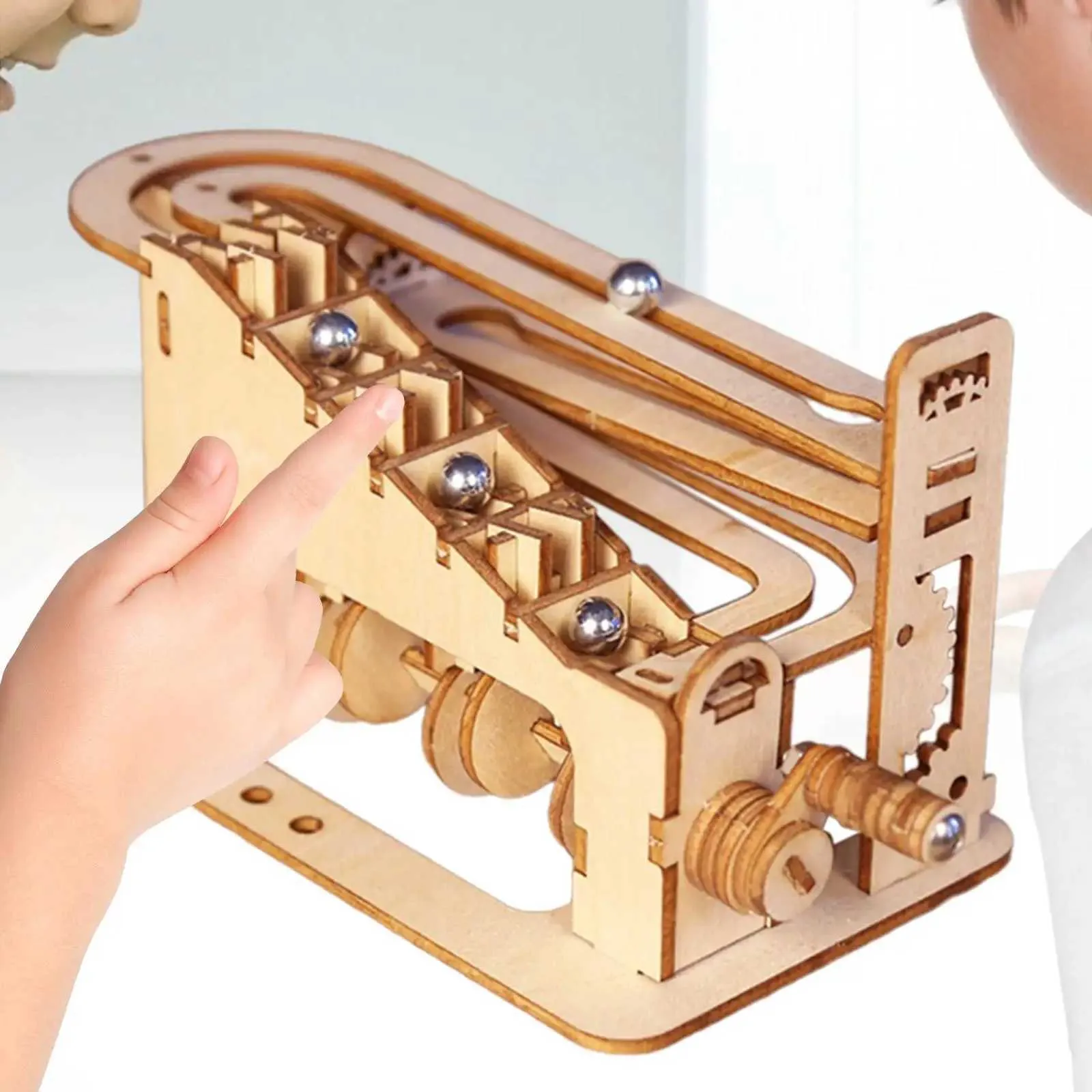 Premium Wooden Marble Run Building Kit - Fun 3D Puzzle for Adults ...