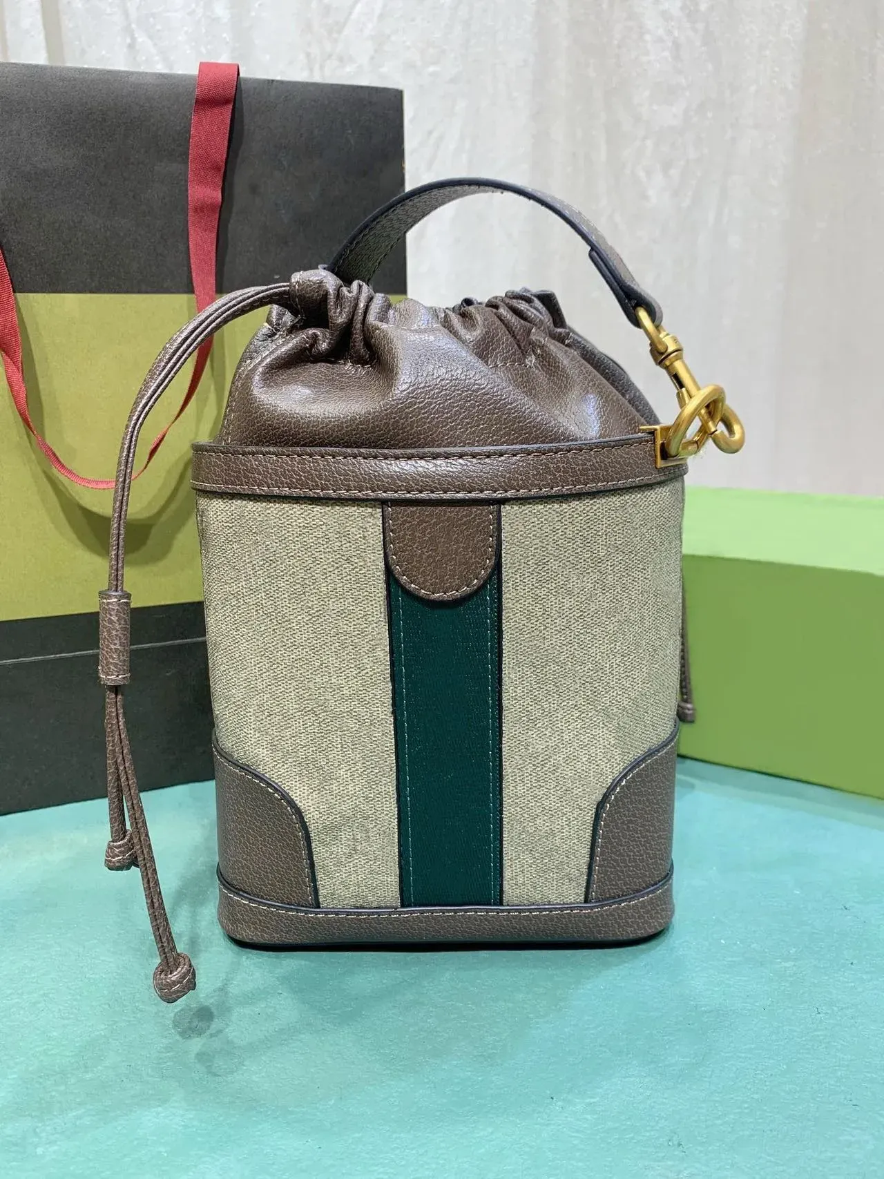 PRPU Designer Leather Bucket Bag For Women Luxury Drawstring Shoulder ...