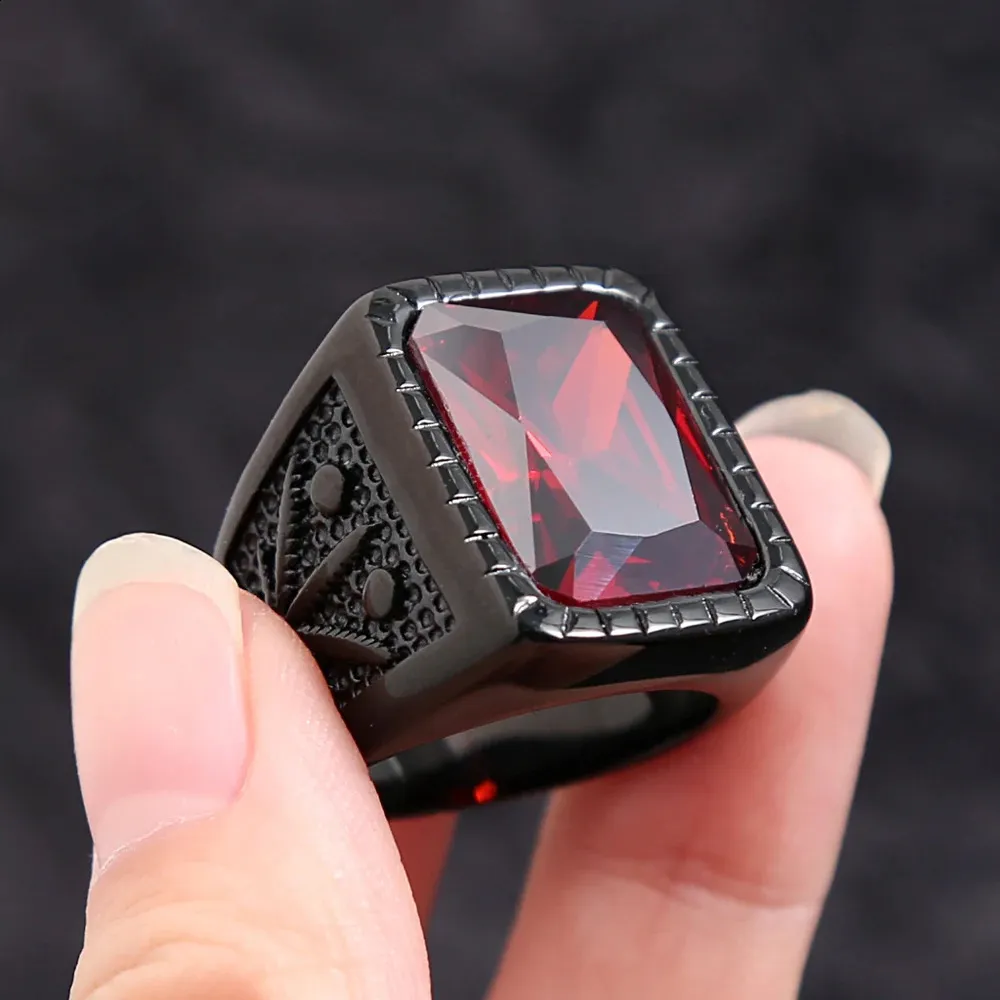 Fashion Stainless Steel Natural Redstone Square Ring... From Dang10, $7 ...