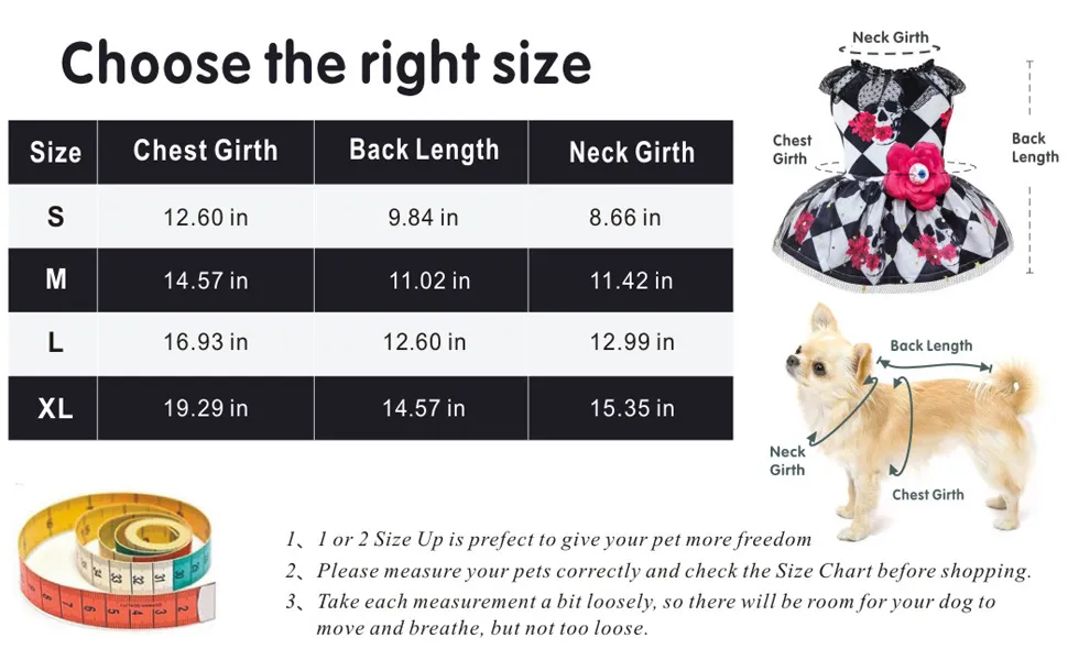 Funny Dog Halloween Costumes: Skeleton Dress with Flower for Small Dogs ...