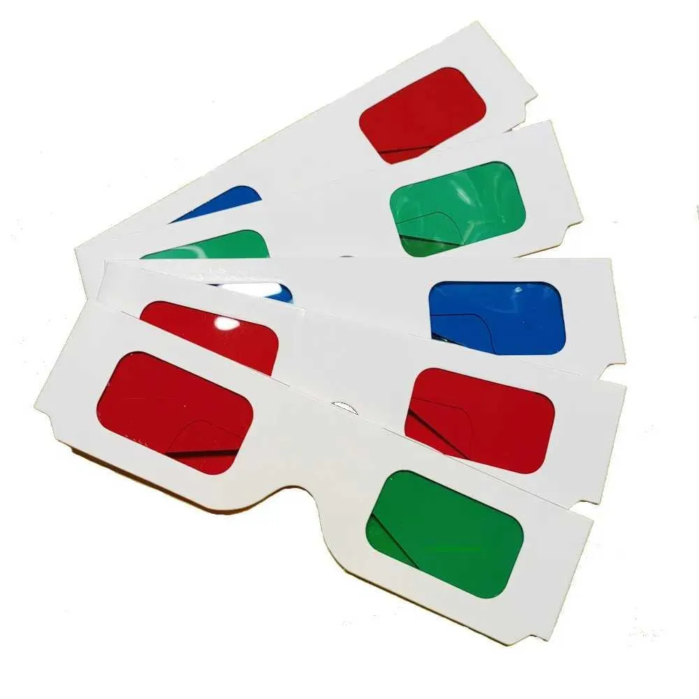 DHgate.com:50 Pack Reusable 3D Paper Glasses - White Frame, Red/Red or ...