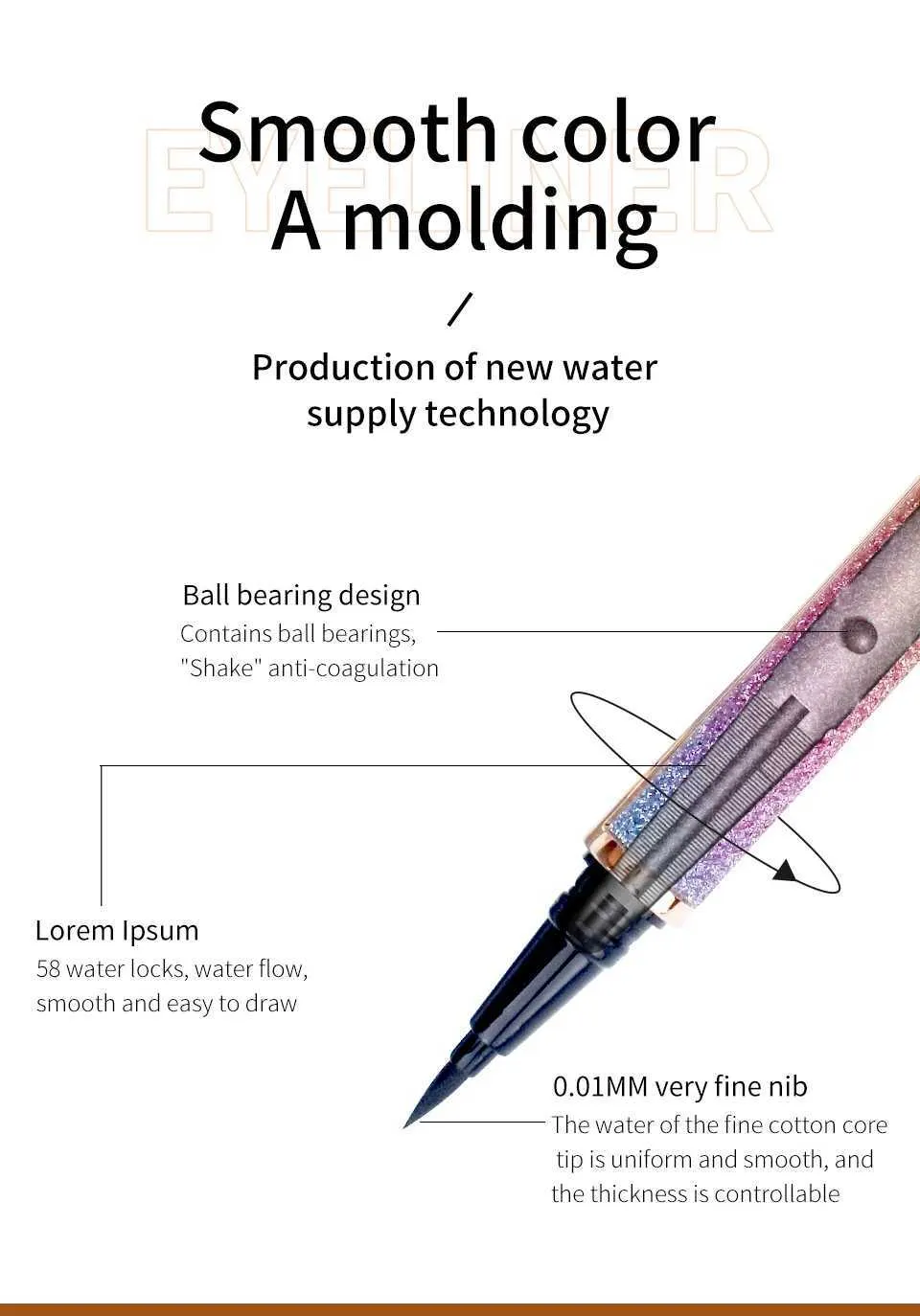 Waterproof Liquid Eyeliner Pen with Glue - Black & White - Long-Lasting ...