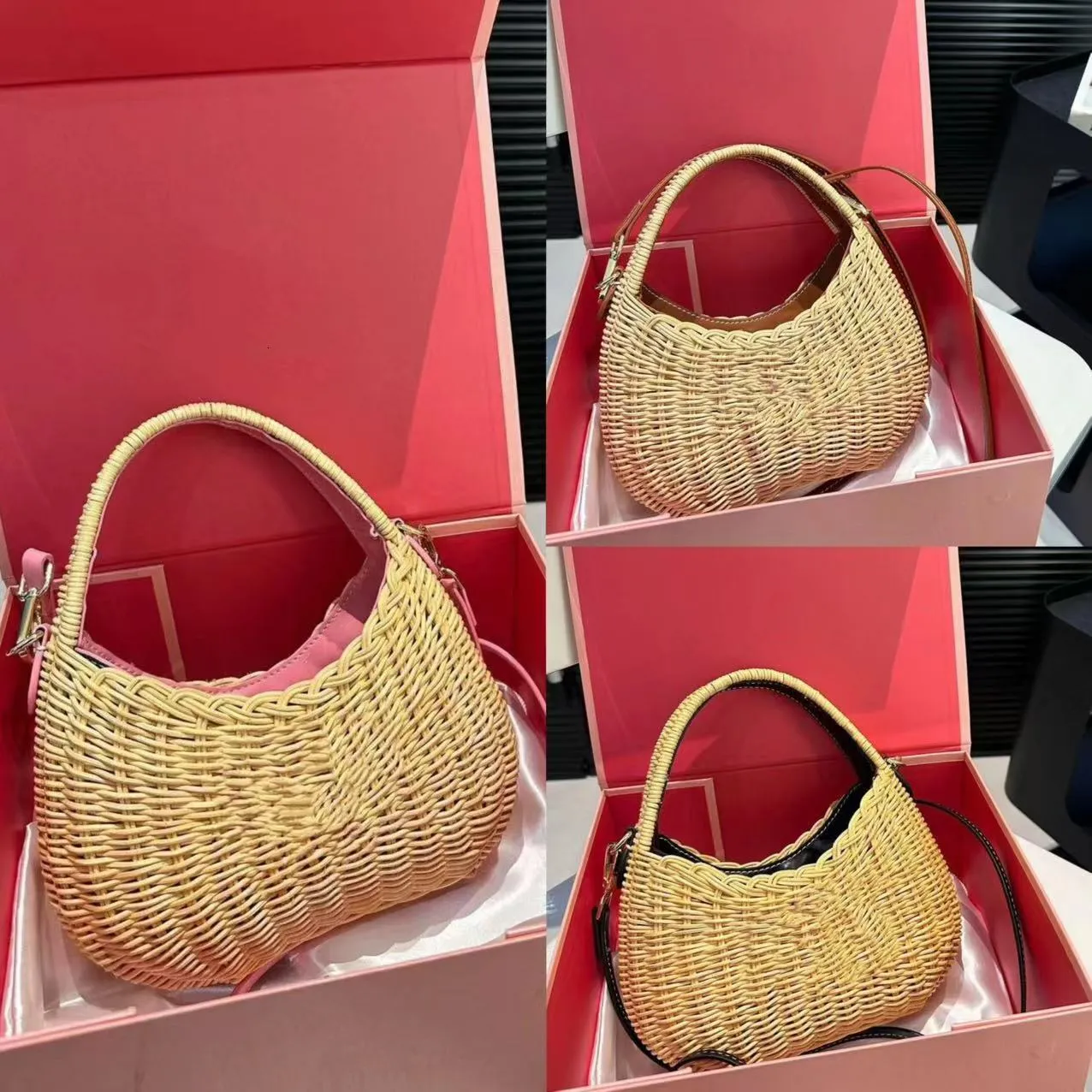 Raffias Straw Bags Designer Beach handbag Women plaited Shoulders bag ...
