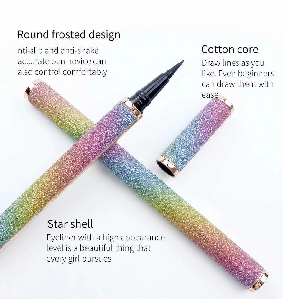Waterproof Liquid Eyeliner Pen with Glue - Black & White - Long-Lasting ...