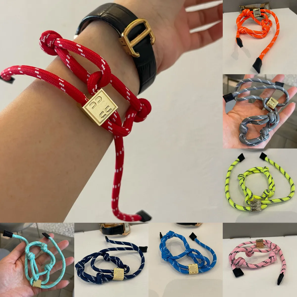 Braided String Designer Bracelets Stylish Color Blocked Nylon Cord ...