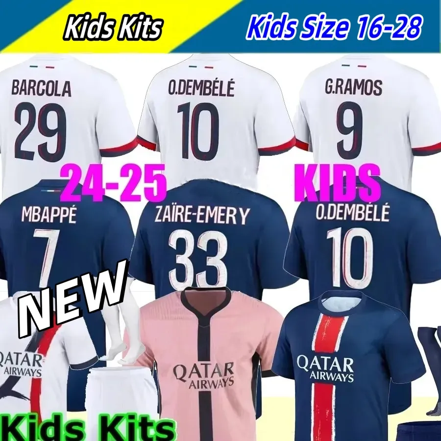 PaRIs Soccer Kits For Baby Kids 24/25 Maillot MBAPPE, Home & Away ...