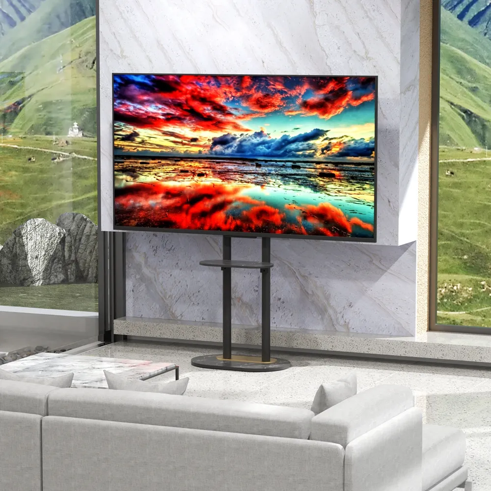 Mid Century Modern TV Stand For 40 75 TVs Flat Screen Floor Stand With ...