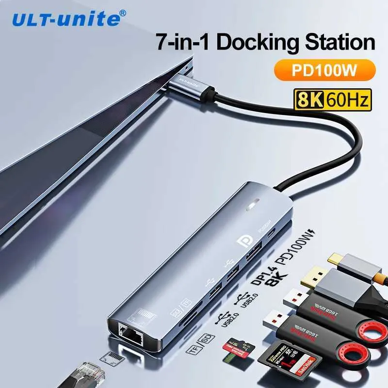 7 In 1 USB To DisplayPort Adapter Docking Station With 100W Power ...
