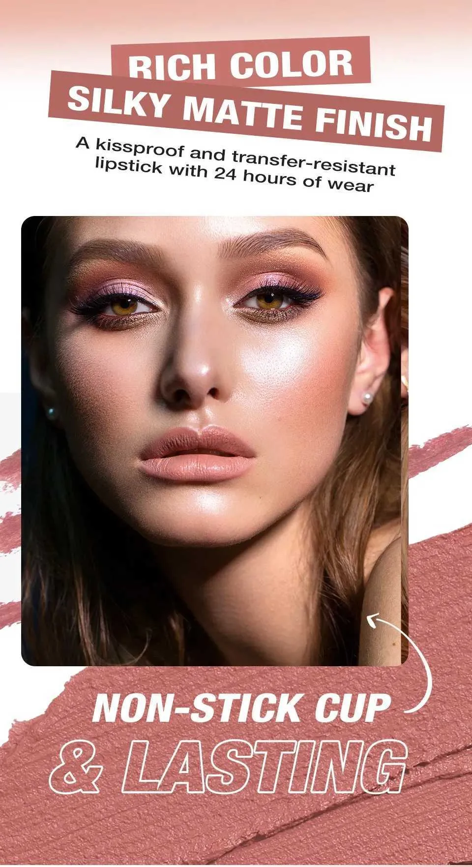3-Piece Matte Lipstick Set - Bare Brown Velvet Liquid Lipsticks, Shiny ...