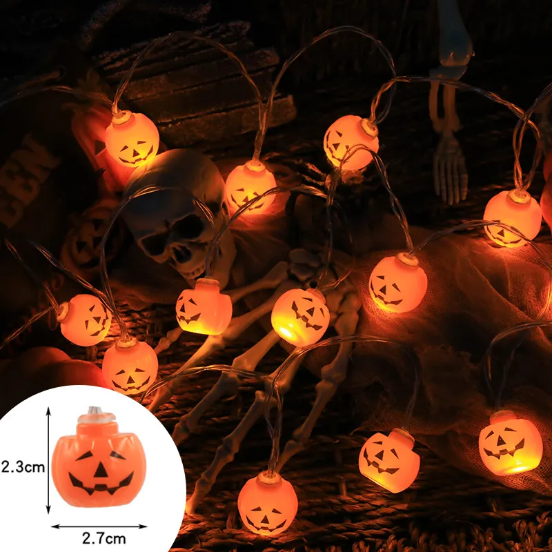 Spooky Fun! 10 LED Halloween Pumpkin Lantern String Lights - 4.92ft ...
