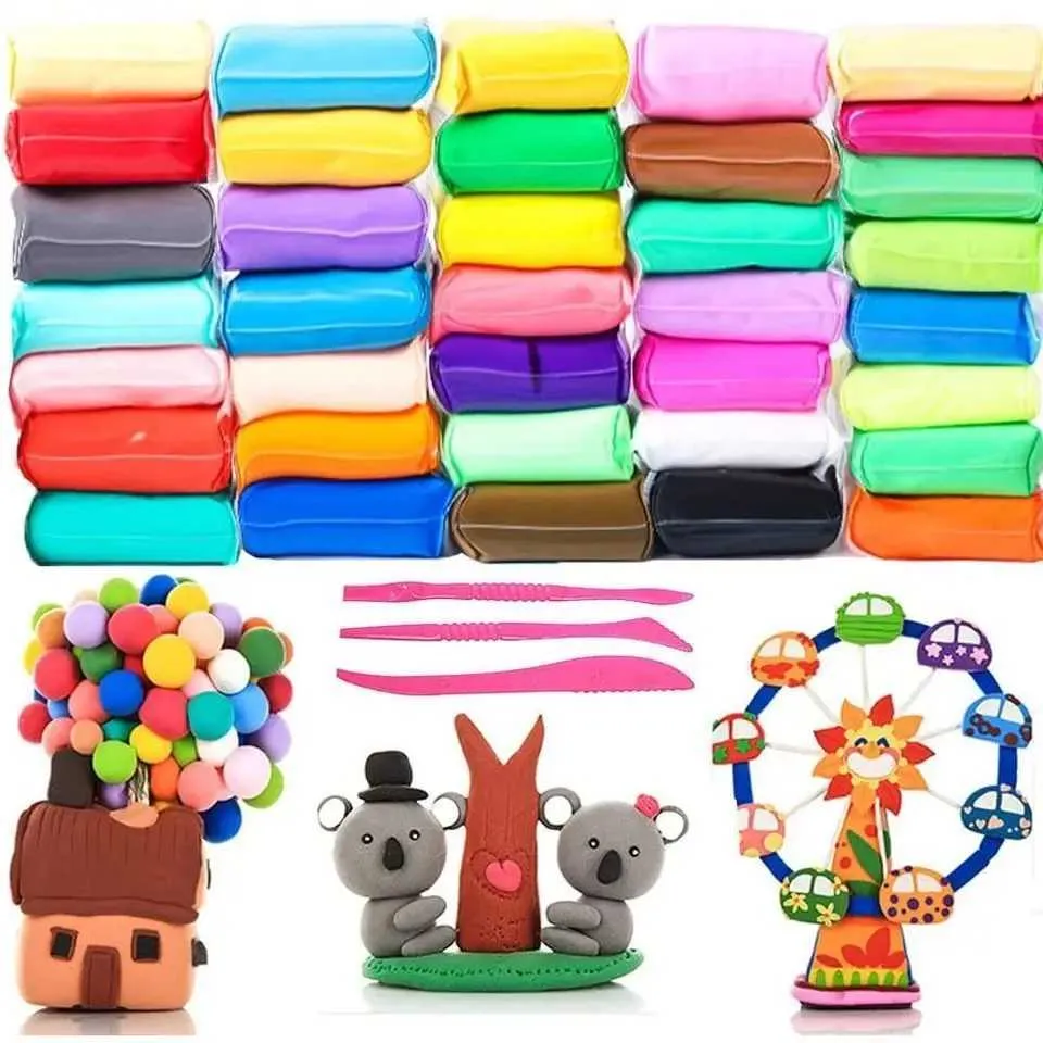 Premium Quality Air Dry Clay Set - Vibrant Colors, Art & Craft Supplies ...