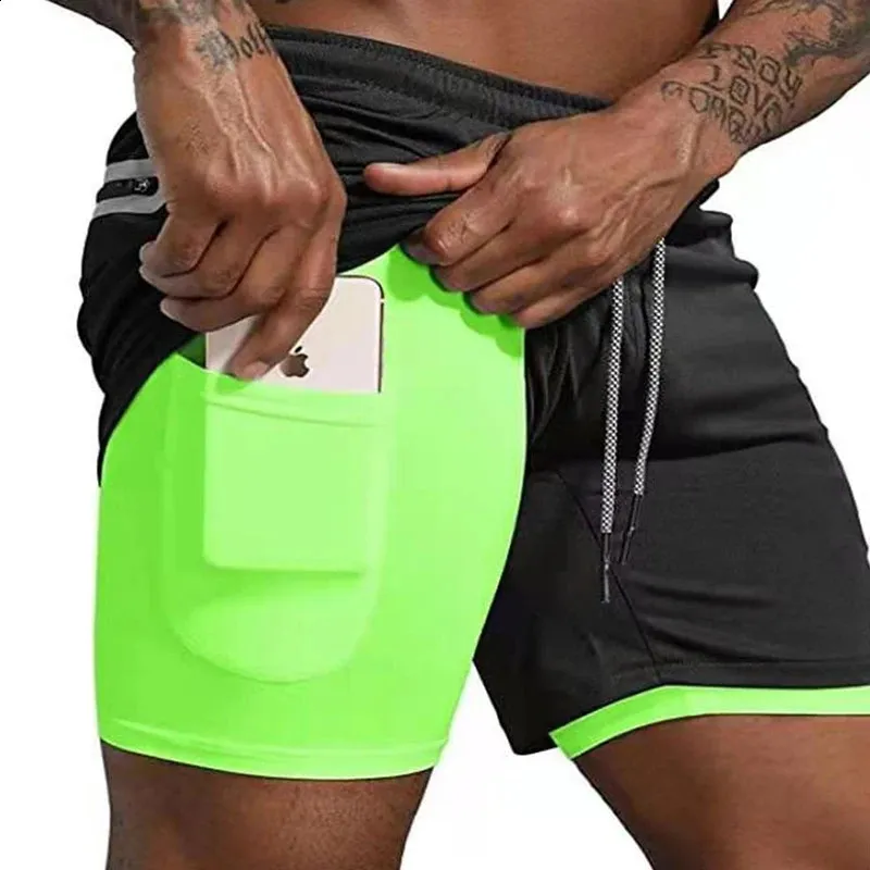 Men's Sports Shorts, Double-Layer Running Shorts, 2-In-1 Beach Bottoms ...