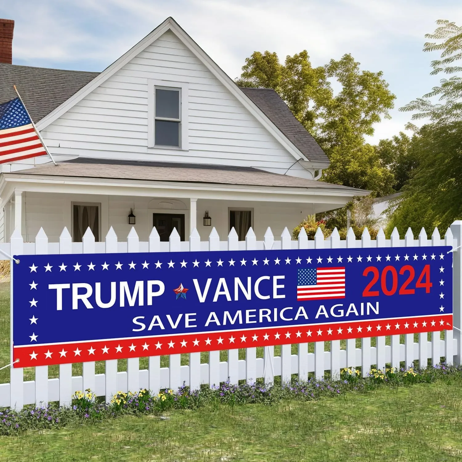 Donald Trump Vance 2024 Save America Again Flag Large Outdoor Decor For ...