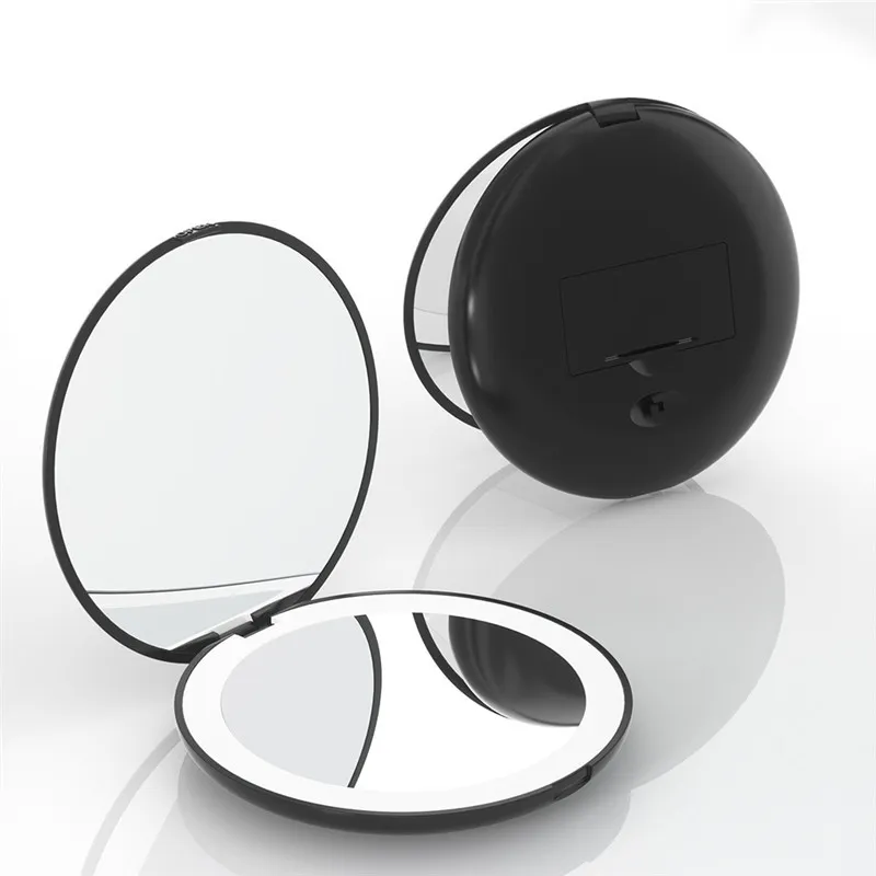 Lighted Compact Mirror - 1x/10x Magnification - Perfect Travel Size ...