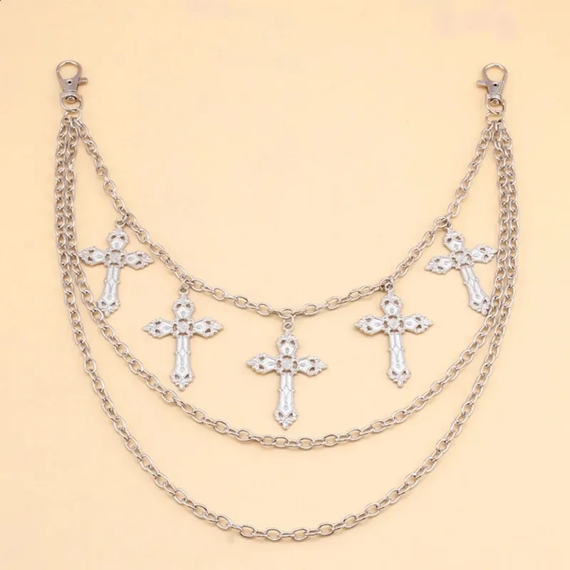Punk Pant Chains: Multi-Layer Waist Chain, Harajuku Style, Cross Charm ...