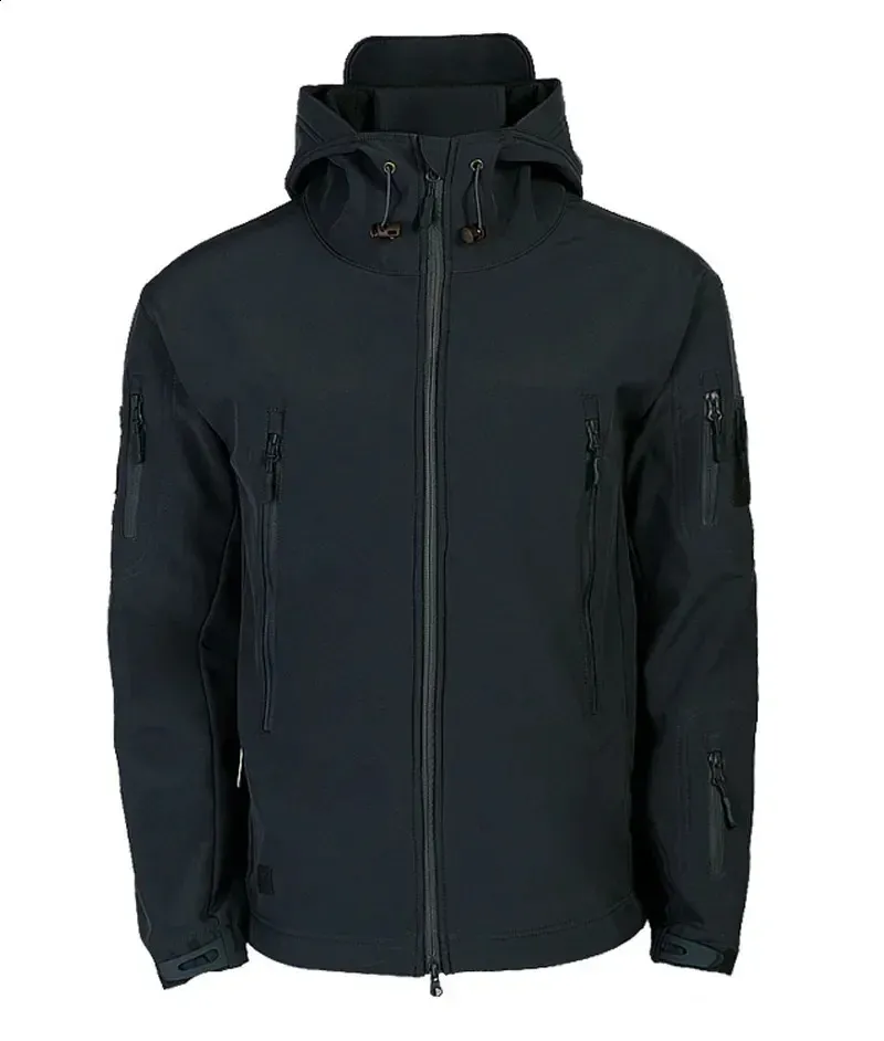 Men's Motorcycle Soft Shell Jacket Tactical Windproof Waterproof Hooded ...