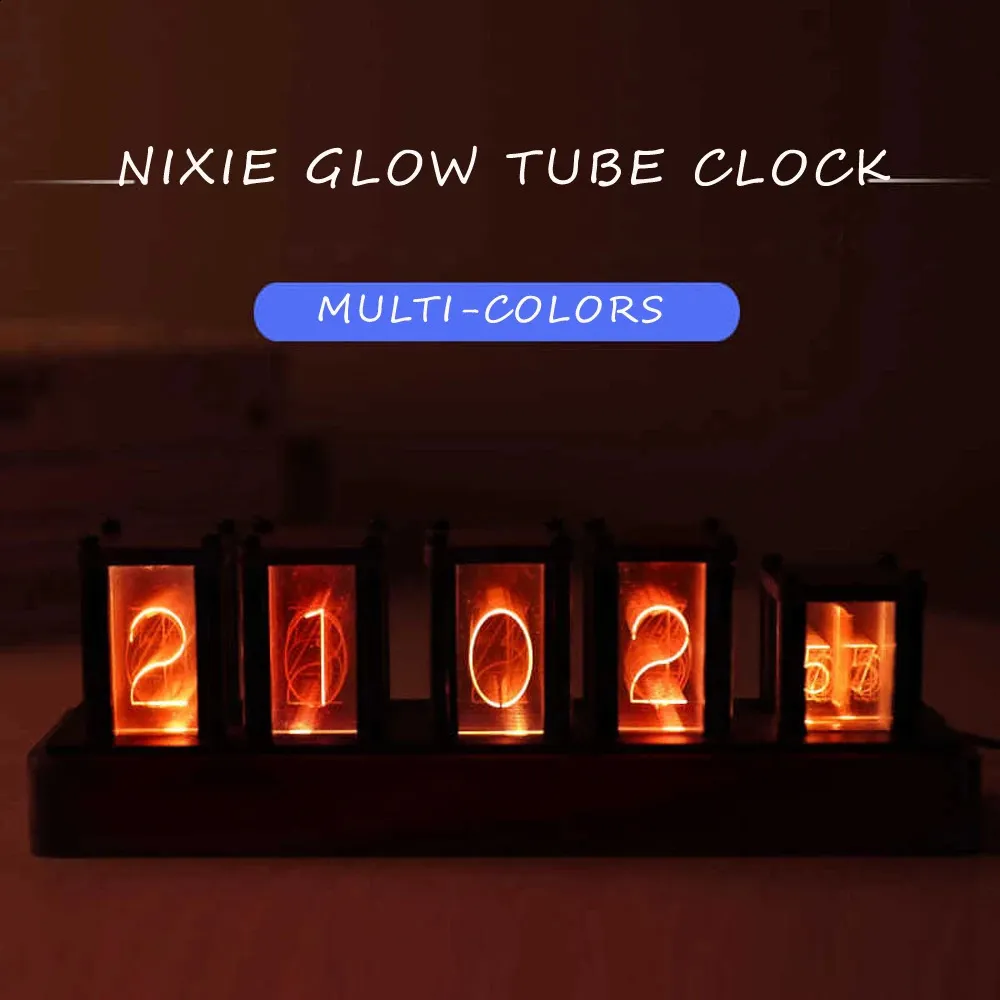 Colorful RGB LED Nixie Tube Clock Countdown With Seconds DIY Wooden ...