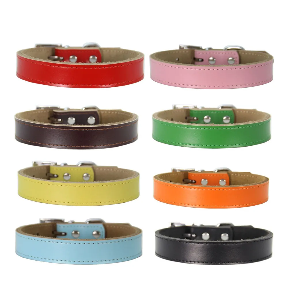 Premium Cowhide Leather and Leather Dog dog collars for Large Breeds ...