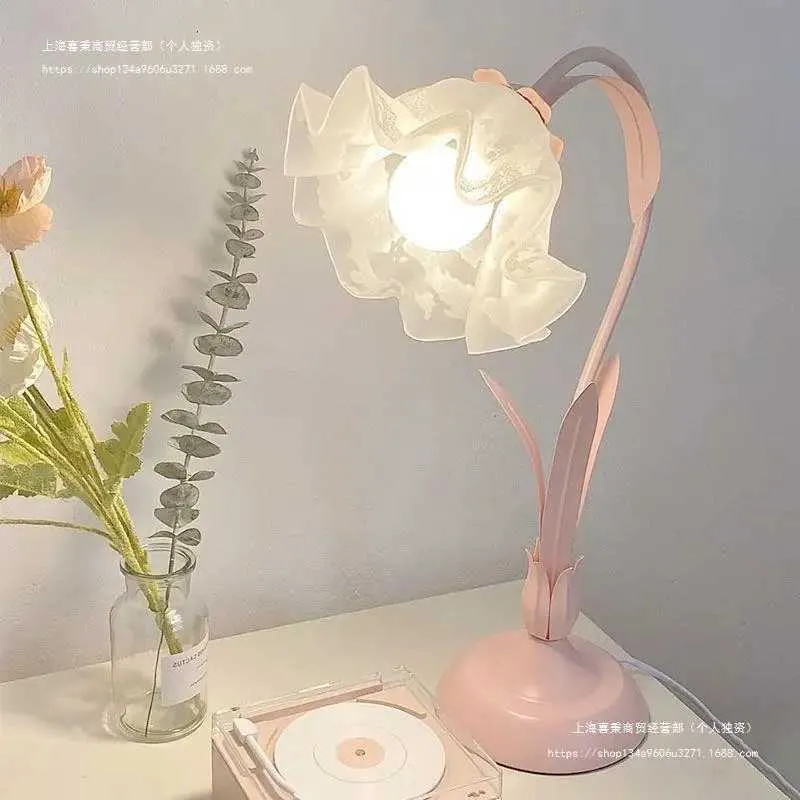 Floral Table Lamp Cream Ins Style Bedside Light |... From Innovation ...