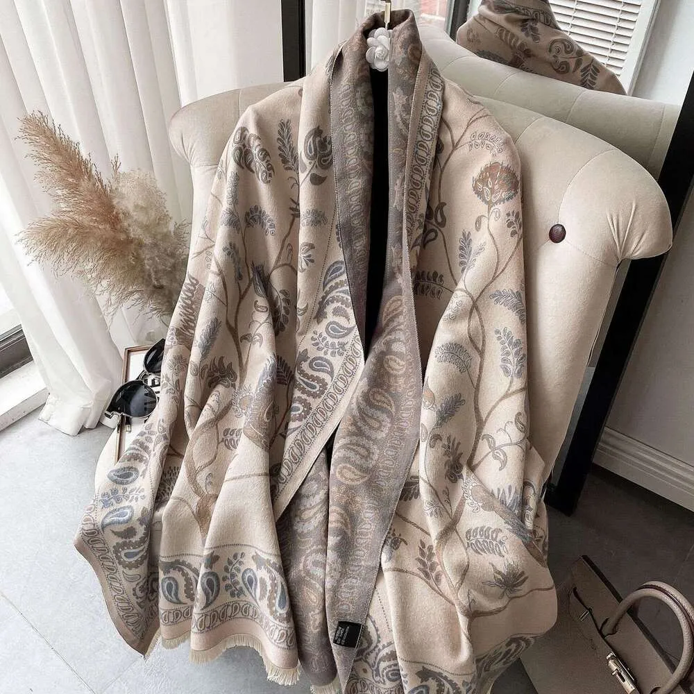 Cashmere wool shawl blue geometric pattern silk Pashmina 25.6 × 70.9 in ...