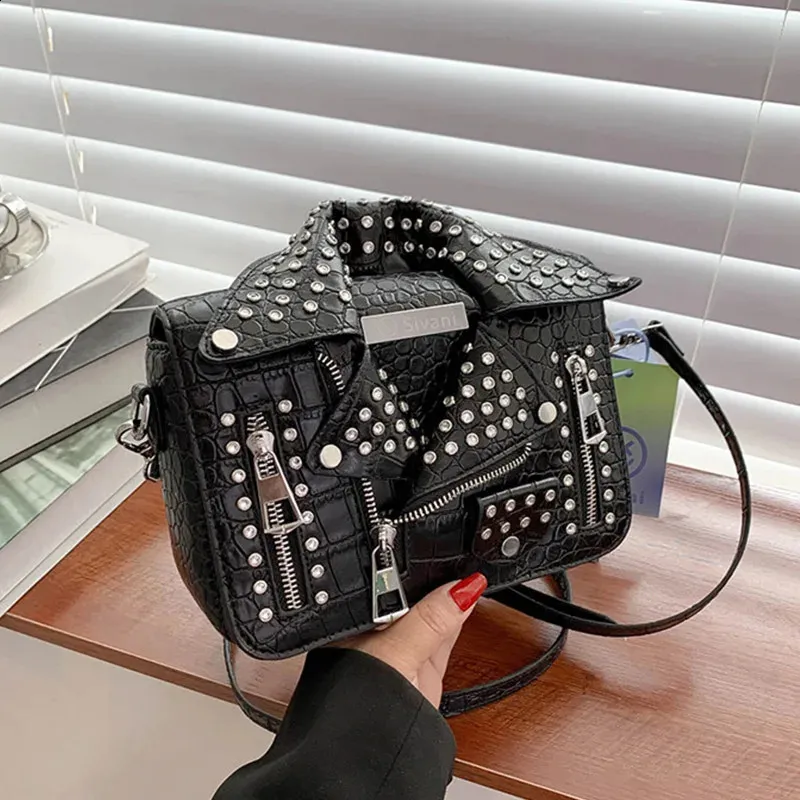 Women's Rivet Crossbody Shoulder Bag Fashion Jacket Shape Handbag Purse ...