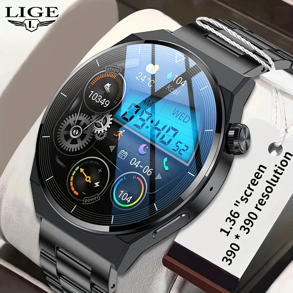 LIGE Fashion New Smart Watch Waterproof Step And Heart Rate Monitoring ...