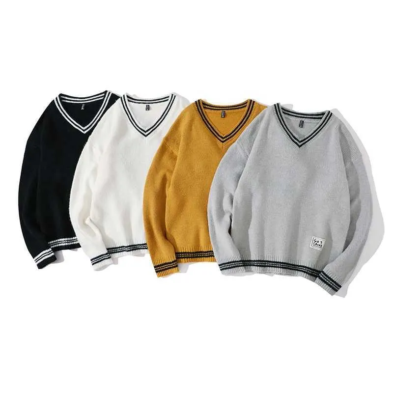 Premium V-Neck Mens Knitwear Sweaters - Solid Color, Warm Winter ...