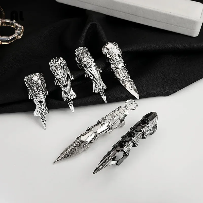 Full Finger Armor Ring - Gothic Metal Finger Claws for Cosplay ...