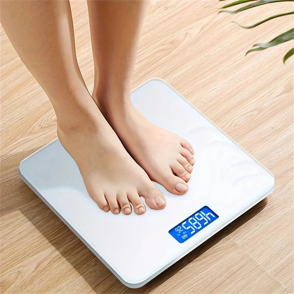 Digital Body Weight Scale: White Electronic Scale With LCD Display ...