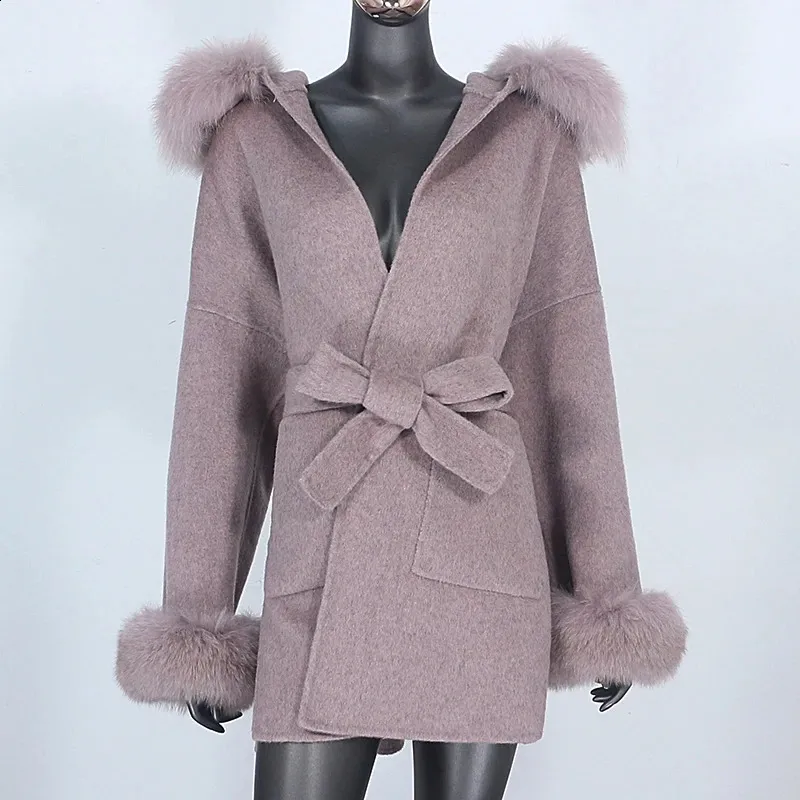 Fur Collar Winter Jacket Womens Sleeveless Vest with Natural Fox Fur ...