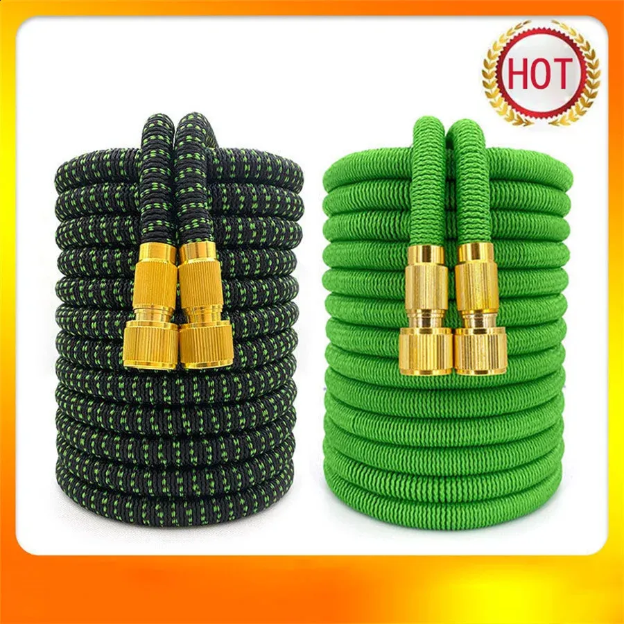 Heavy Duty Telescopic Garden Hose - 25ft Expandable Latex Hose for ...