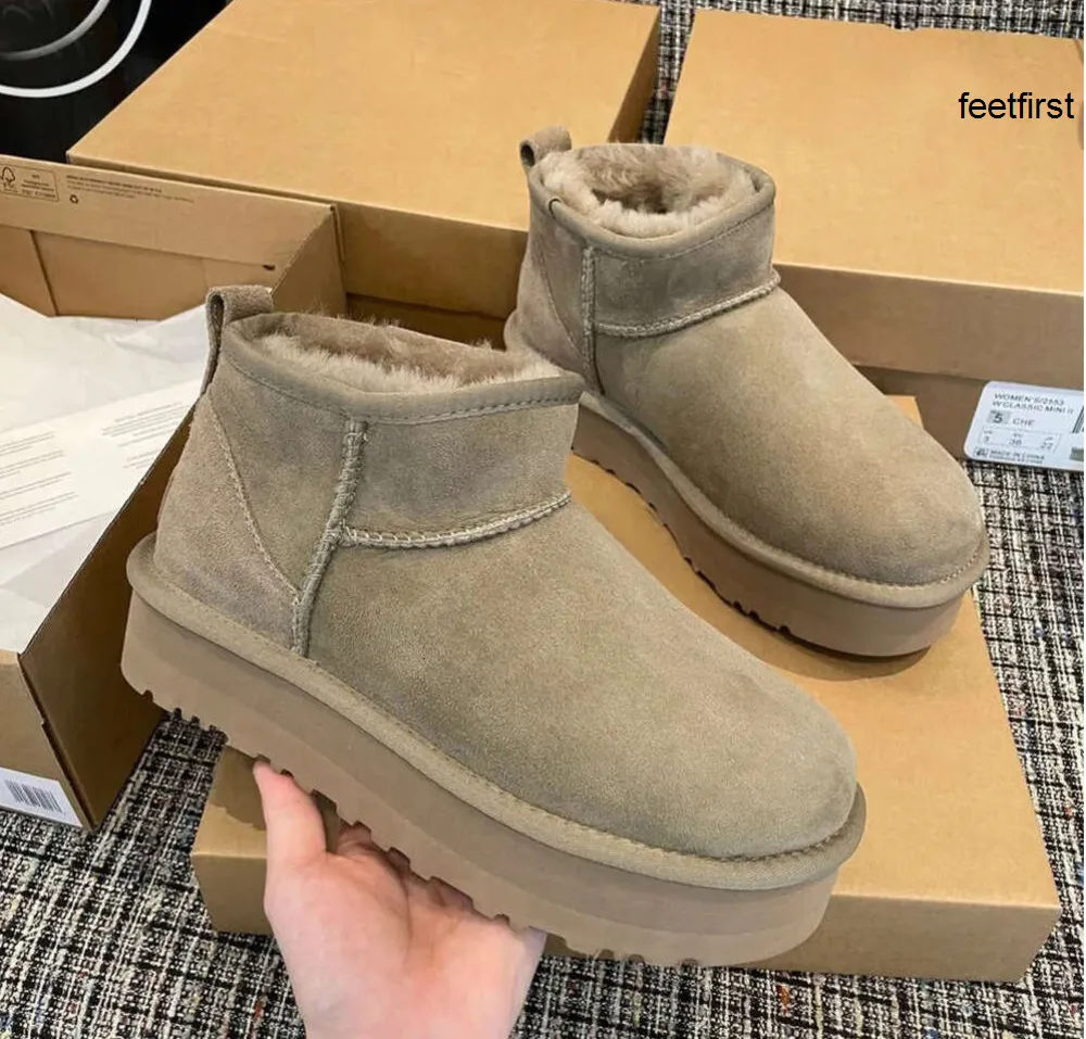 Tasman Australia Mini Tazz Ultra Short Boot With Brown Platform, Fur ...