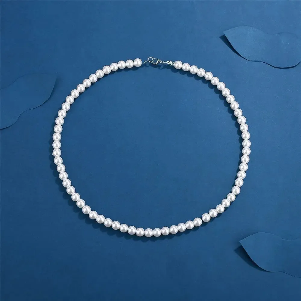 Handmade Pearl Bead Necklace for Men & Women - Simple Elegant Wedding ...