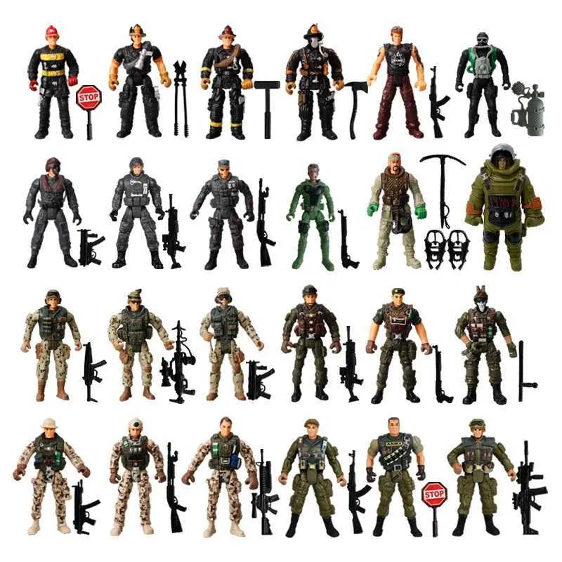 Army Figures Toys 4 Inch Special Forces Action Figures Playset Durable ...
