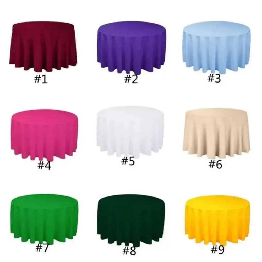Polyester Round Tablecloth - Solid Colors for Christmas Wedding Party ...