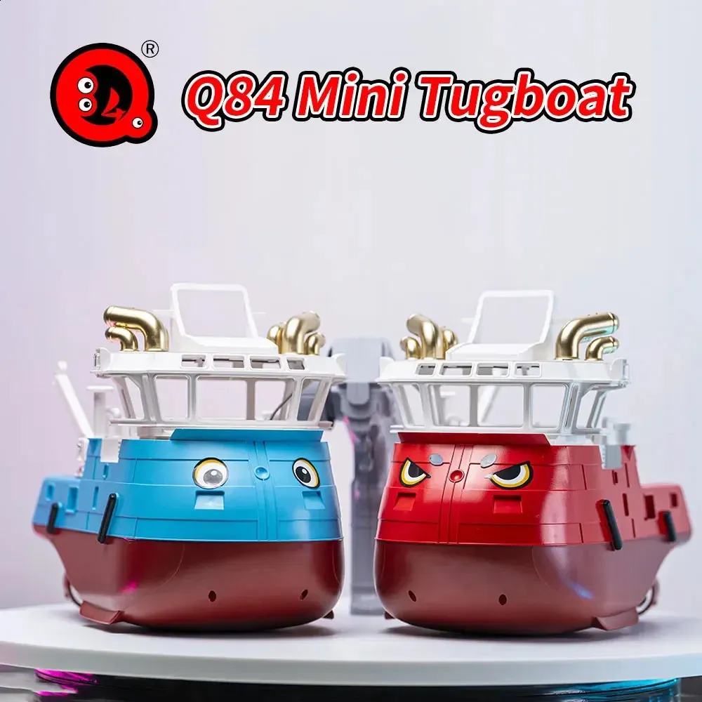 Mini Tugboat RC Boat 2.4Ghz Remote Control Electric Toy for Adults and ...