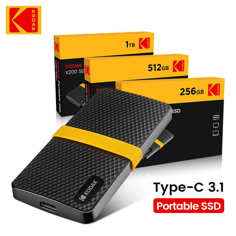 KODAK X200 External Portable SSD 750GB-2TB 1.8 inch USB 3.1 Type-C ...