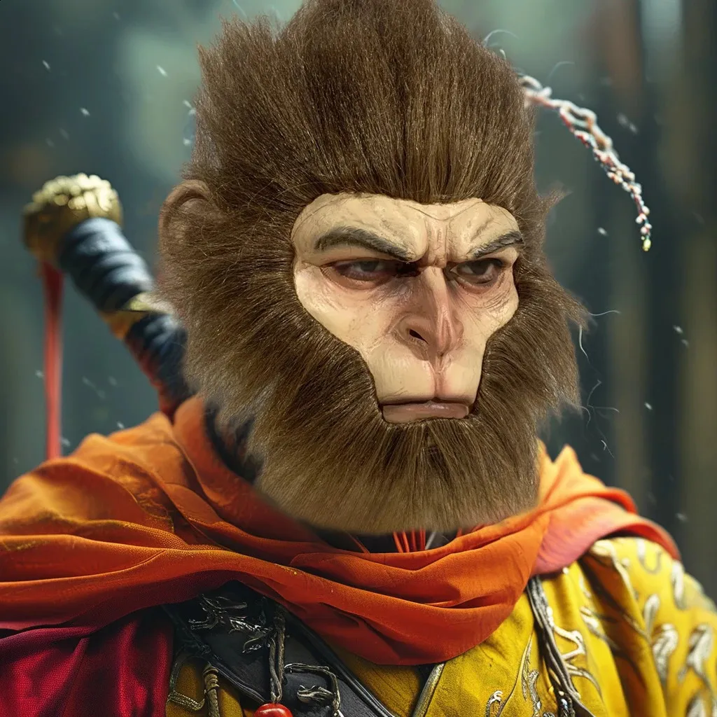 Mythical Black Monkey Mask: Sun Wukong Latex Simian Head Mask For ...