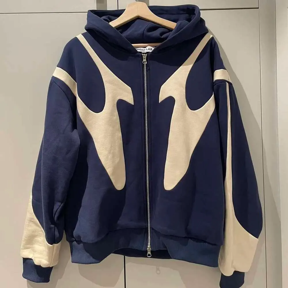Men's Y2K Zip-Up Hoodie Sweatshirt 100% Cotton Geometric Pattern Hooded ...