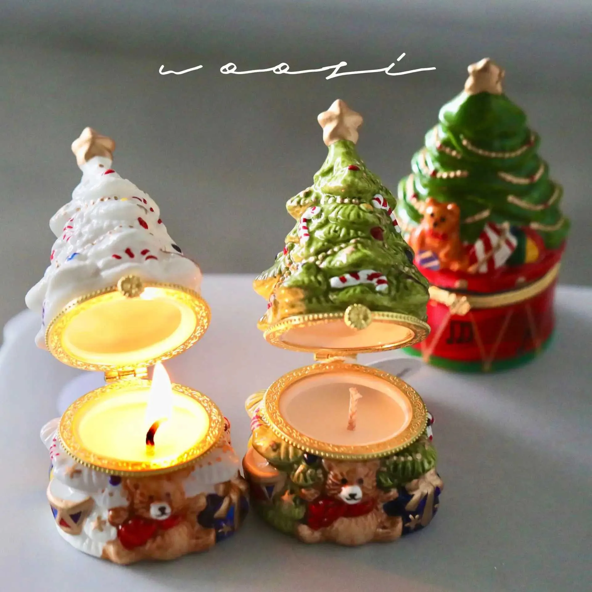Handmade Ceramic Christmas Tree Aromatherapy Candles - Low Temperature ...