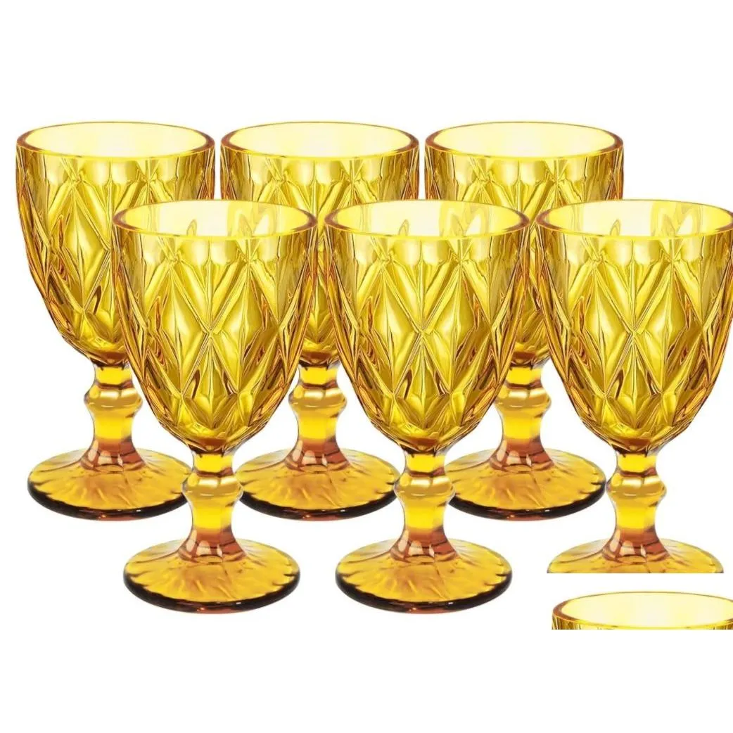 Vintage Amber Vincent Chase Glasses Colored Water Goblets For Home ...