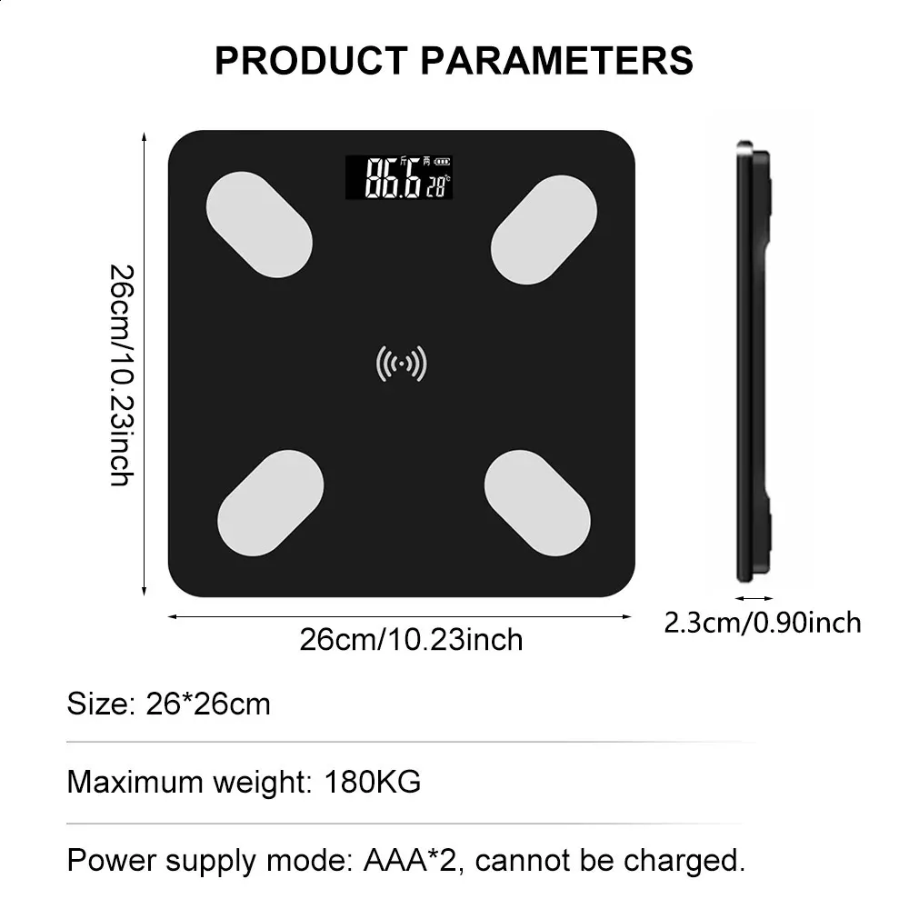 Insmart Body Fat Scale Intelligent Wireless Digital Bathroom Weight ...