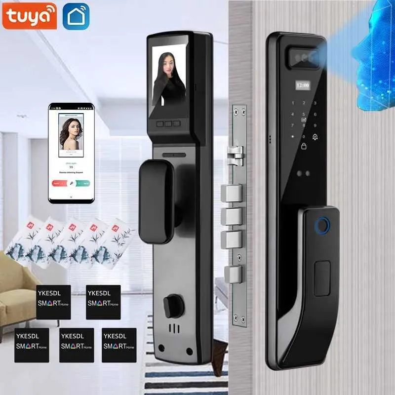 Smart WiFi Door Lock with Facial Recognition, Camera, Voice Intercom ...